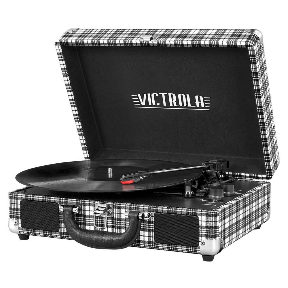 Victrola Bluetooth Stereo Turntable Black Plaid VSC-550BT-WX - Best Buy