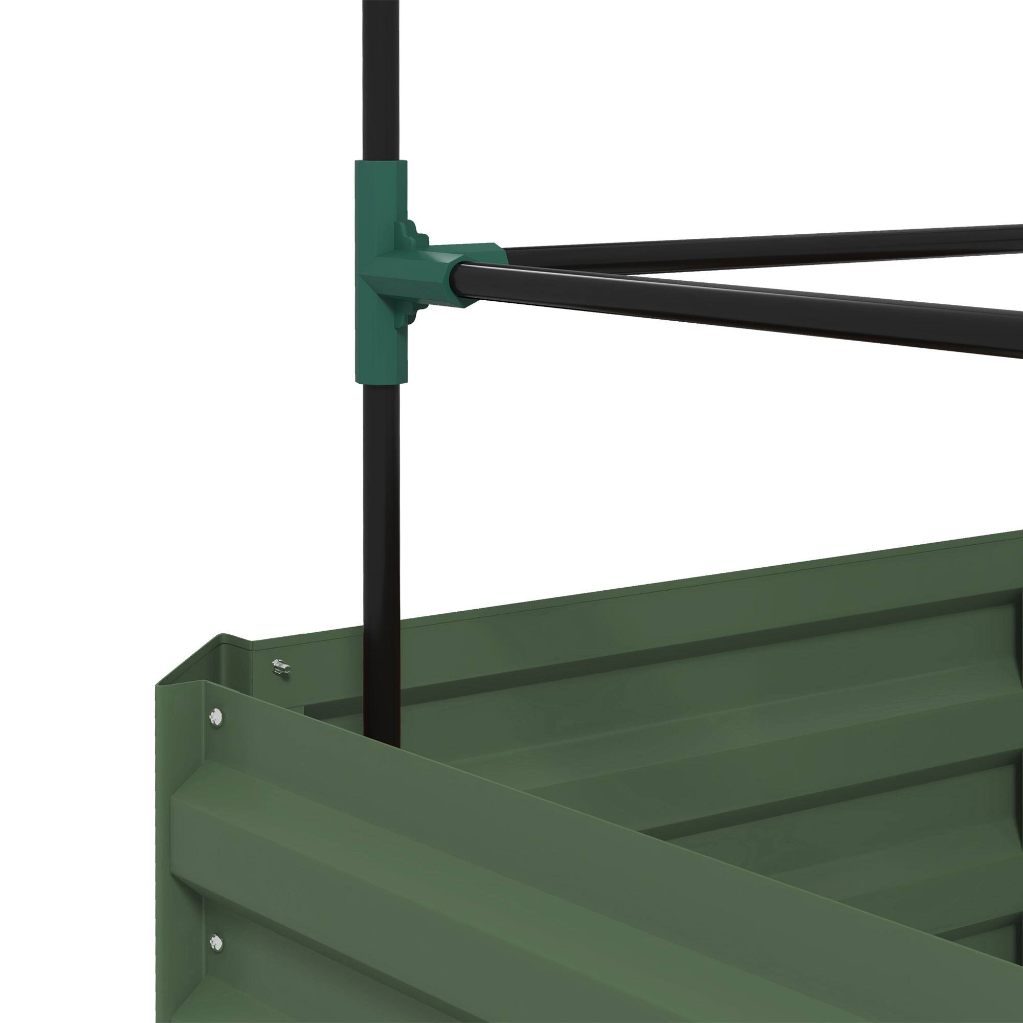 Outsunny Galvanized Raised Garden Bed, 55" Tall Outdoor Planter Box ...