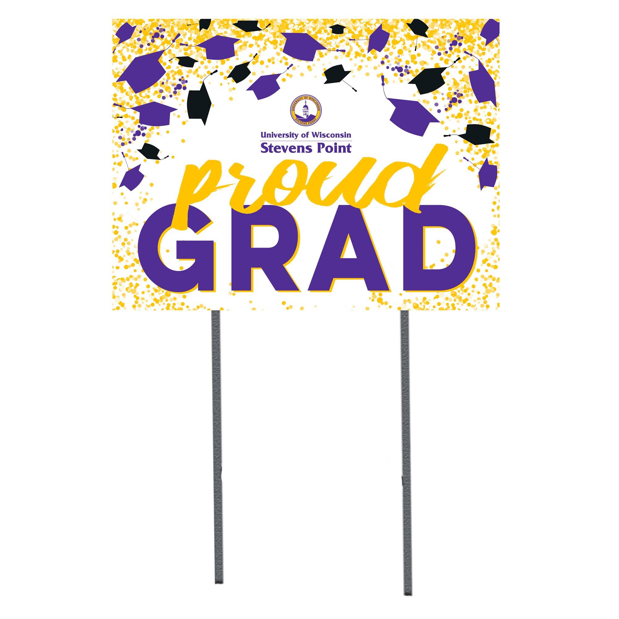Jardine Wisconsin Stevens Point Pointers 18" x 24" Proud Grad Yard Sign ...