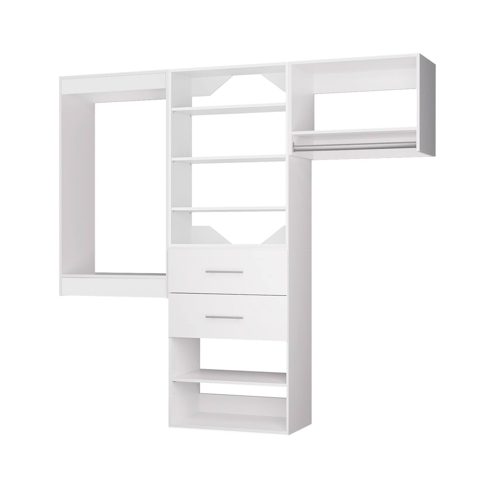 Roomtec 102 in White Modular Closet System Unit Customizable Wall ...