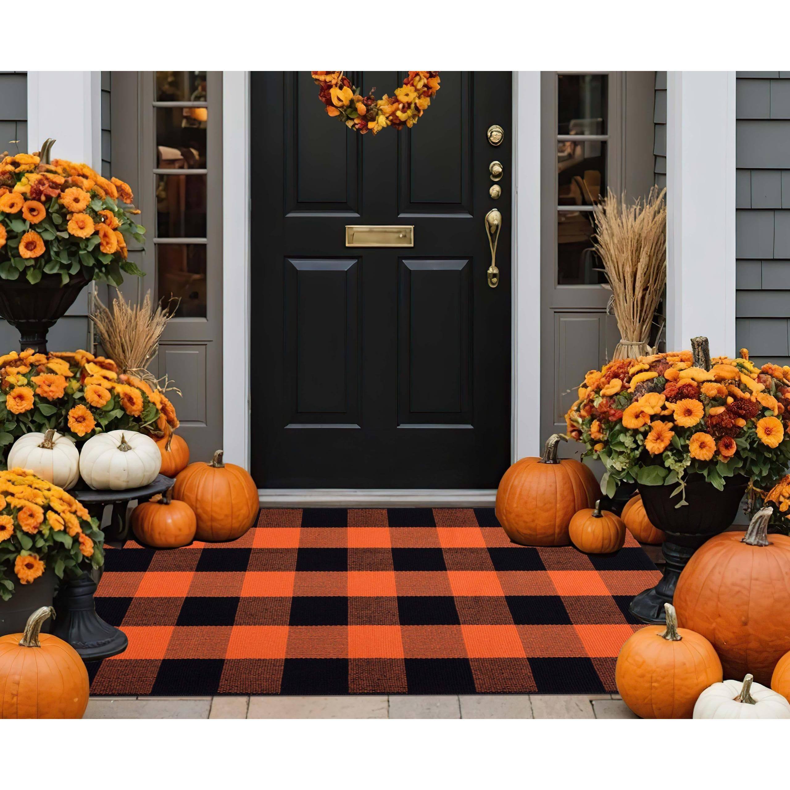Reds Spade - And Outdoor Rug Front Porch Fall Cotton Woven Washable ...