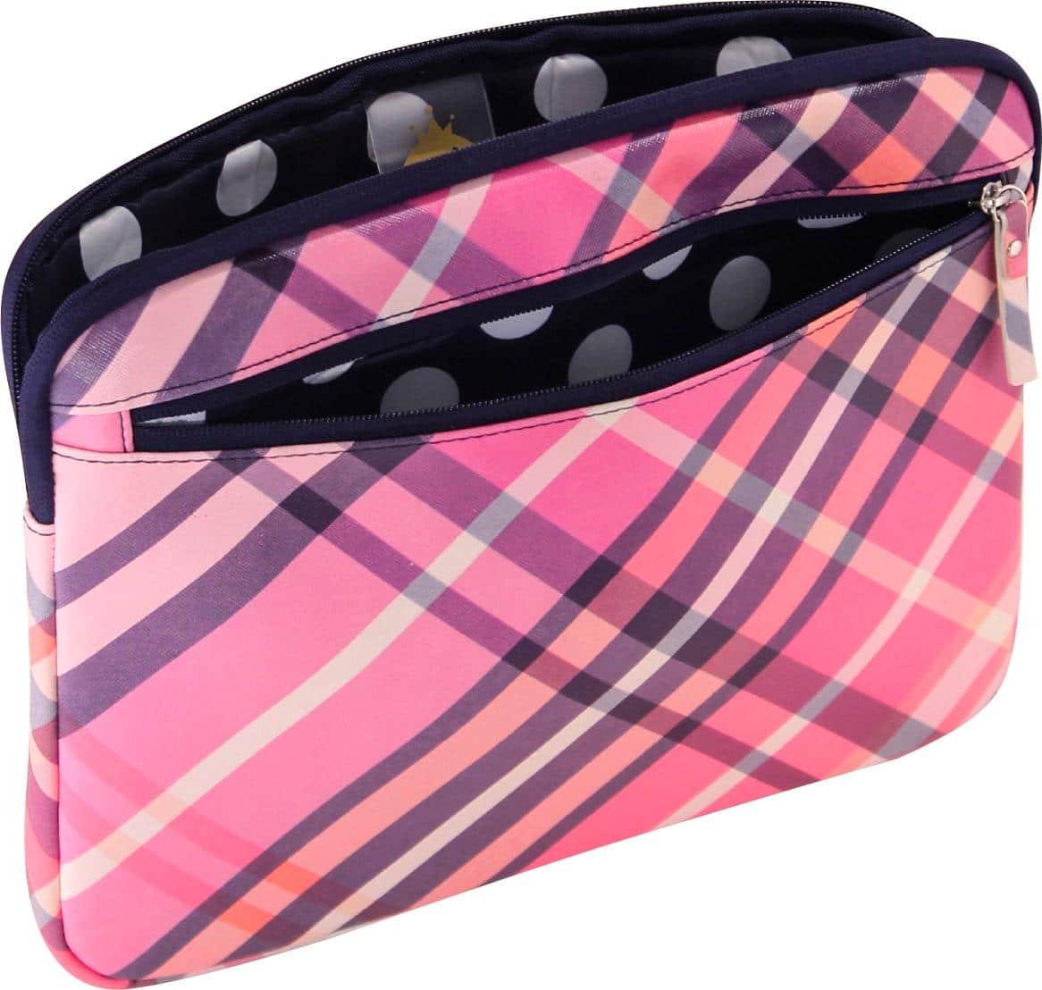 Best Buy: Carolina Pad Mad for Plaid Laptop Sleeve Pink/purple/white 40448