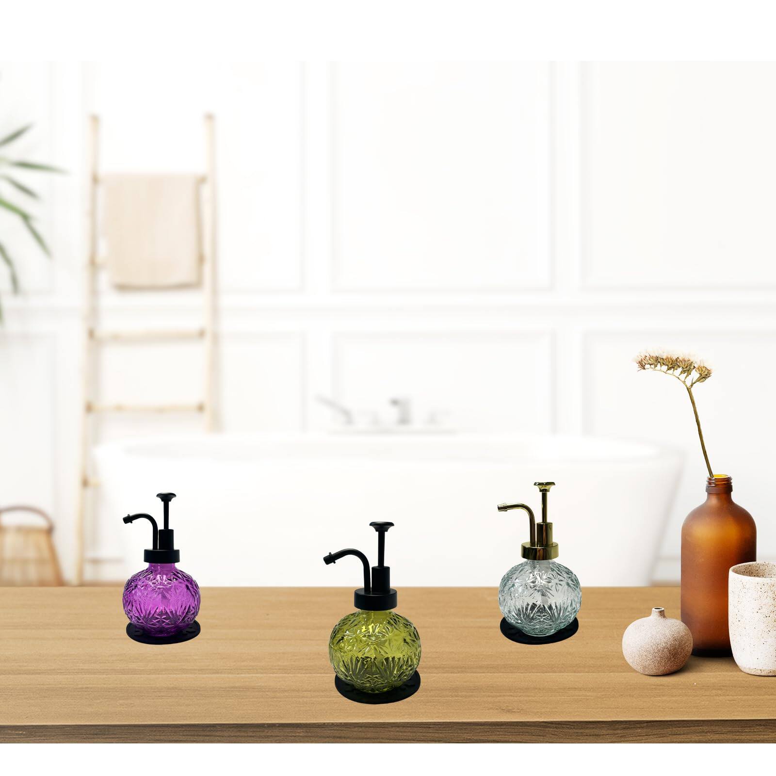 Dapper Styles Vintage Soap Dispenser For Bathroom Glass Kitchen With ...