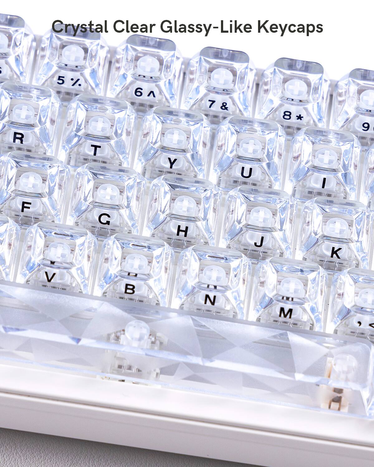 Womier Clear Keycaps Set, Transparent Shine Through Keycap for MX ...