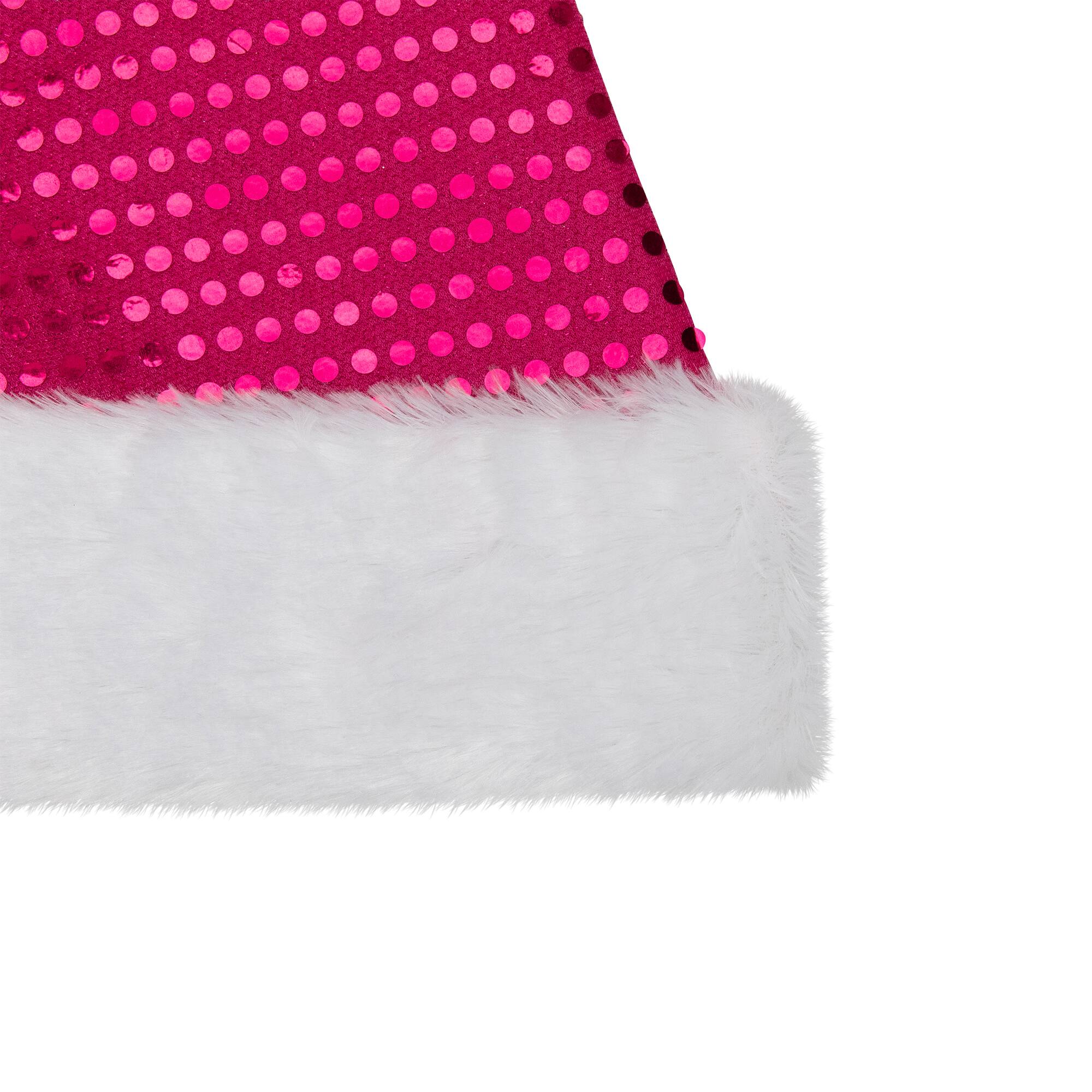 Northlight Unisex Adult Sequined Christmas Santa Hat with Faux Fur Cuff ...
