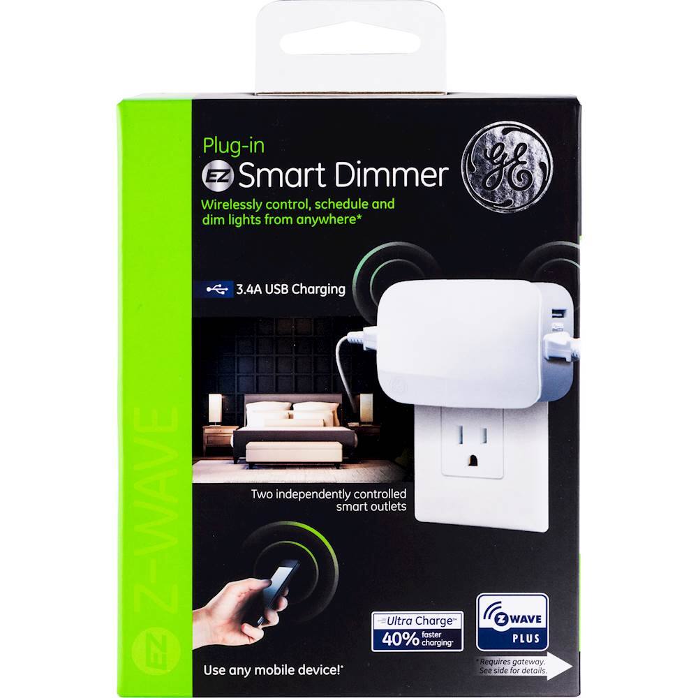 Best Buy: GE Z-Wave Plus Wireless Smart Plug-In Dimmer Switch White 28175