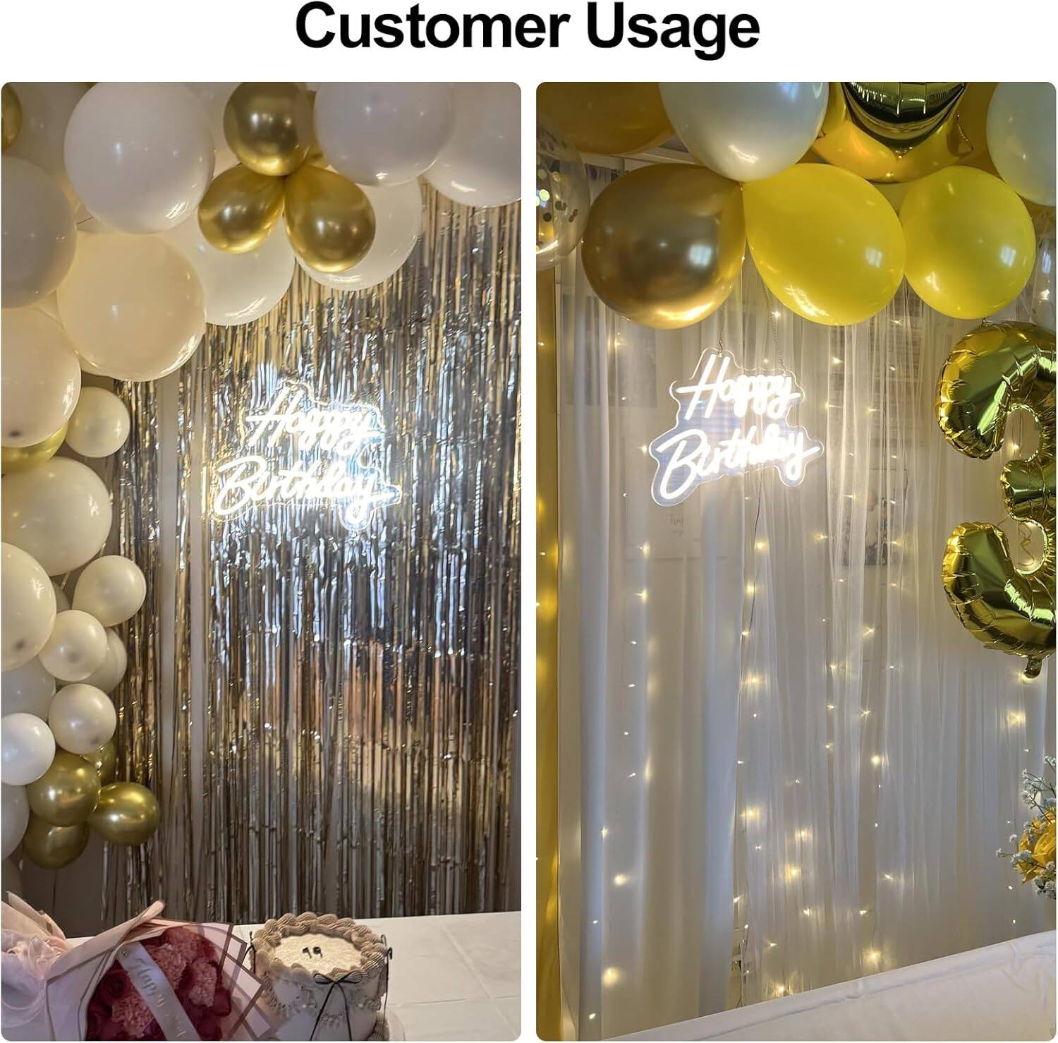 Auledio Happy Birthday Neon Sign, Happy Birthday Light Up Sign, Neon ...