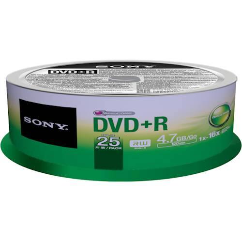 Sony 16x DVD+R Discs with Spindle (25 Pack) Metallic 25DPR47SPM - Best Buy