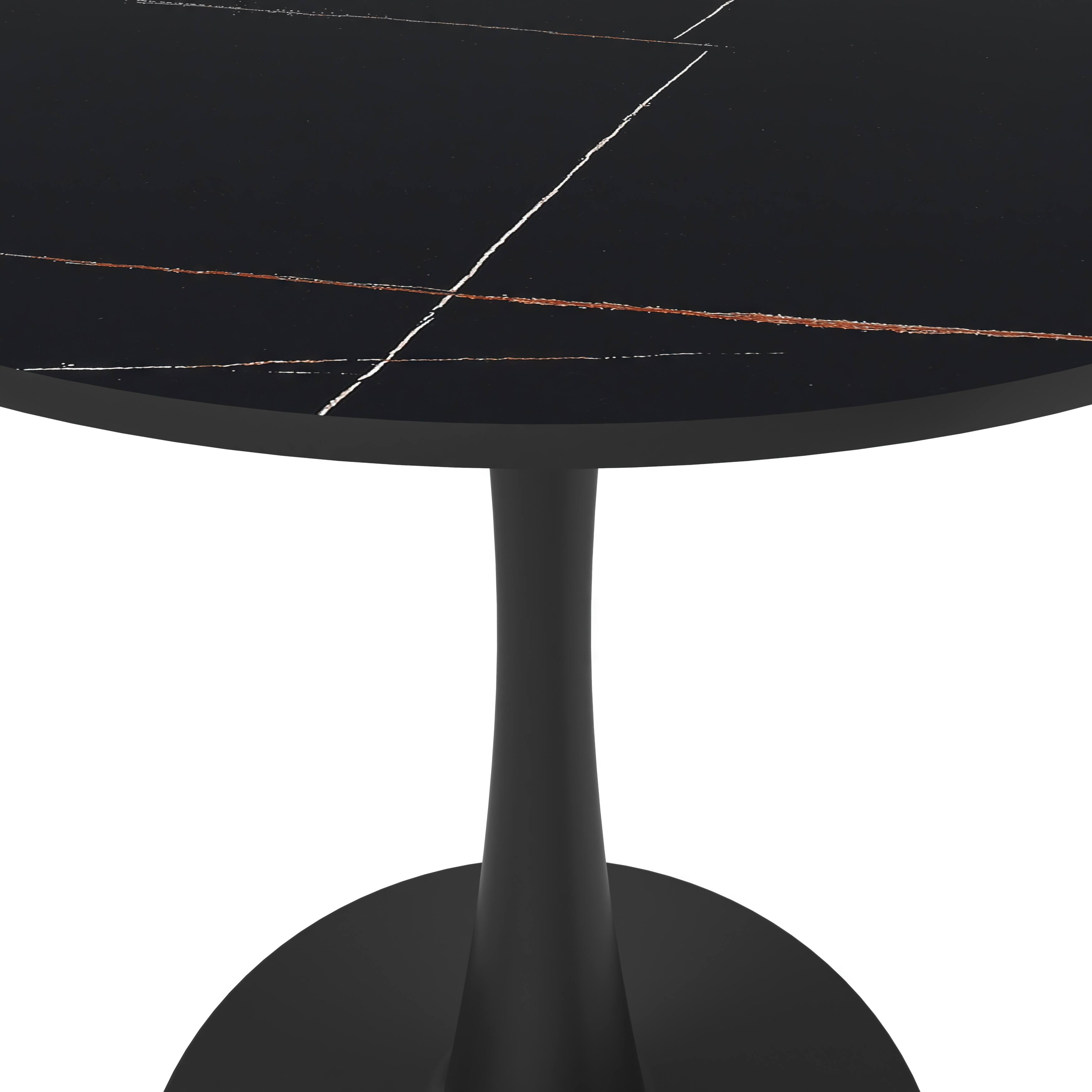Alt View 4. LeisureMod - Bristol 27" Round MDF/Sintered Stone Dining ...