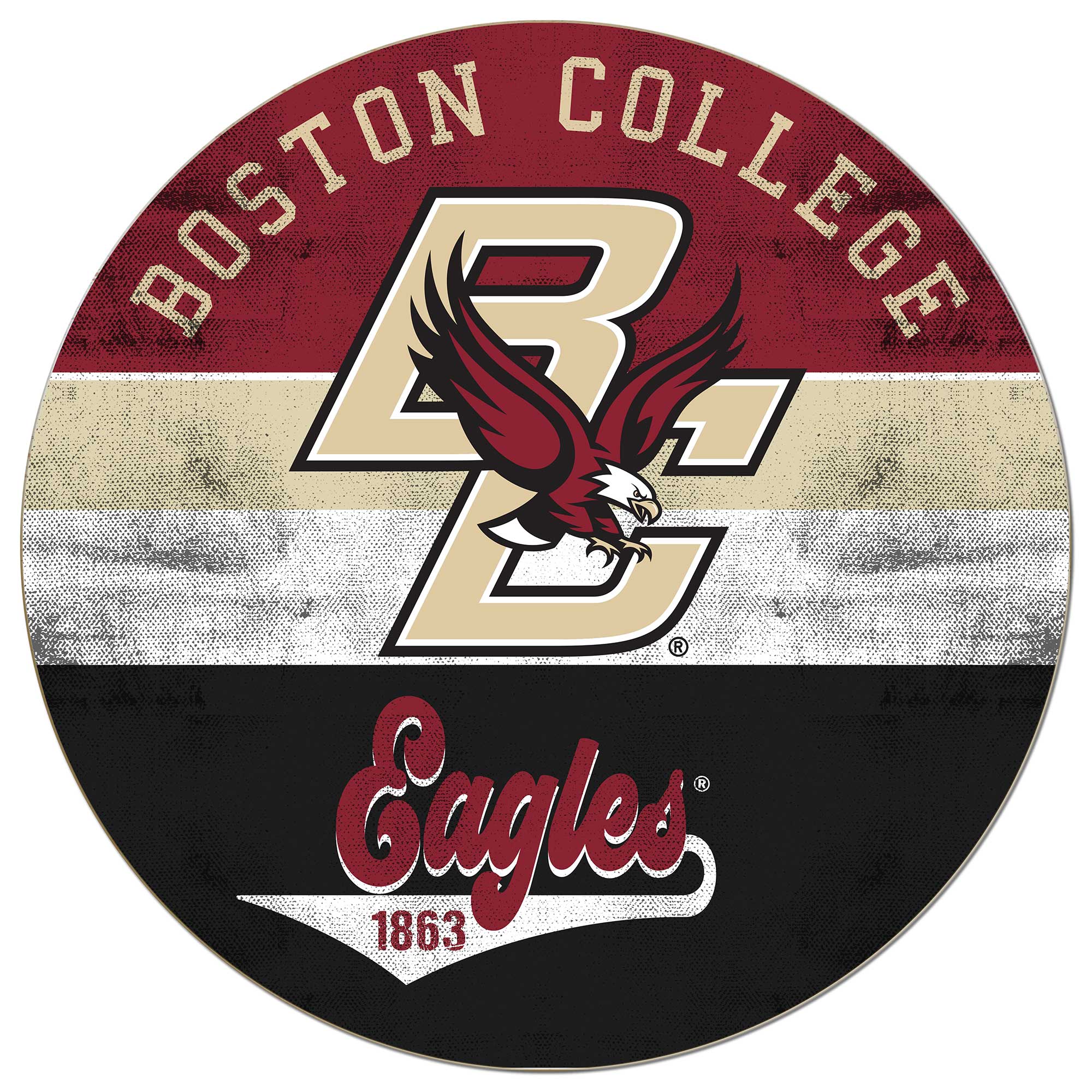 Jardine Boston College Eagles 20'' x 20'' Retro Logo Circle Sign Maroon ...