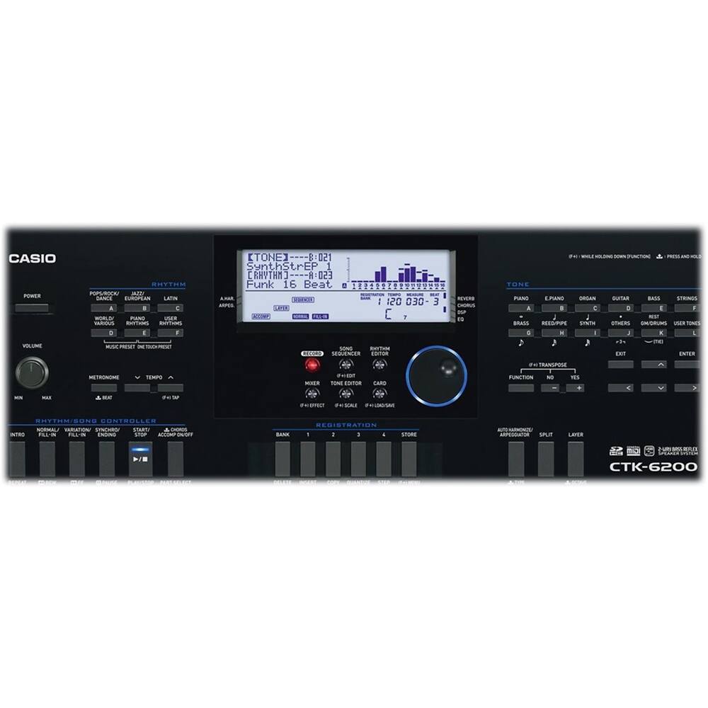 Best Buy: Casio Portable Keyboard with 61 Velocity-Sensitive Keys Black ...