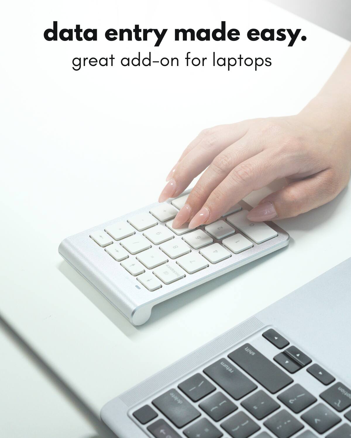 Macally Bluetooth Number Pad for Laptop Wireless Numeric Keypad 22 Key Numeric Keypad for Data ...