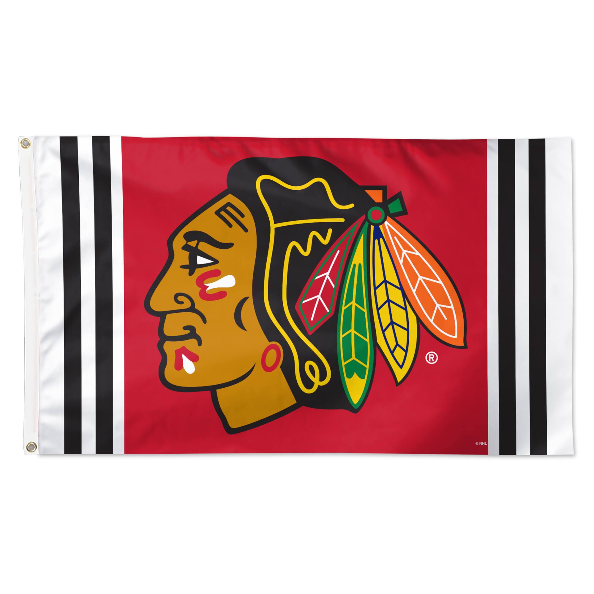 WinCraft Chicago Blackhawks 3' x 5' Logo Stripe Deluxe Single Sided ...