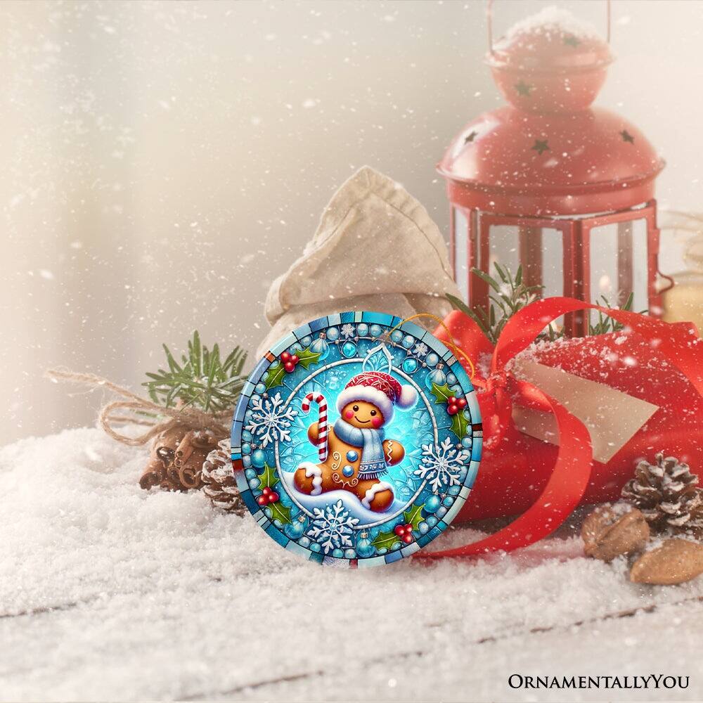 OrnamentallyYou Crystal Snow Gingerbread Man Ornament Magical Gift and ...