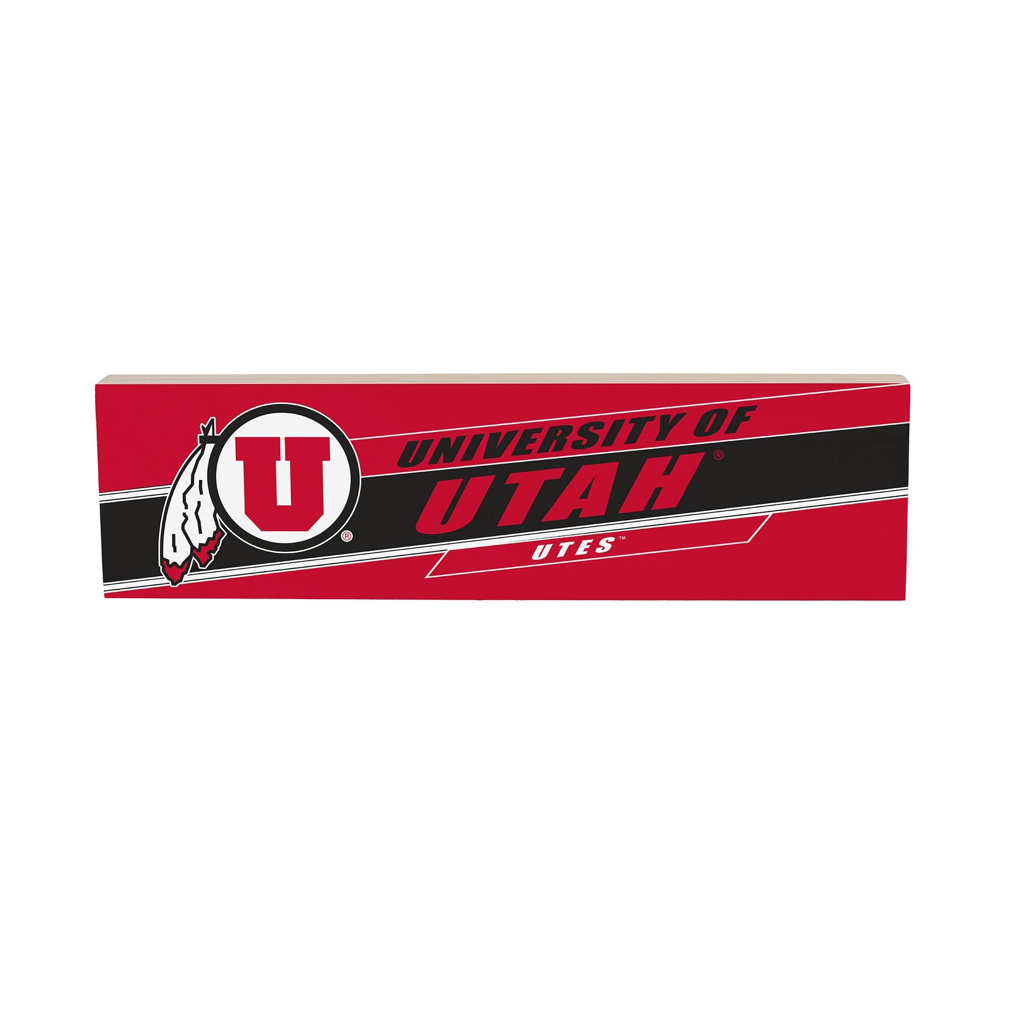 Evergreen Enterprises Utah Utes 5" x 18" Shadow Logo Wood Mantle Sign ...