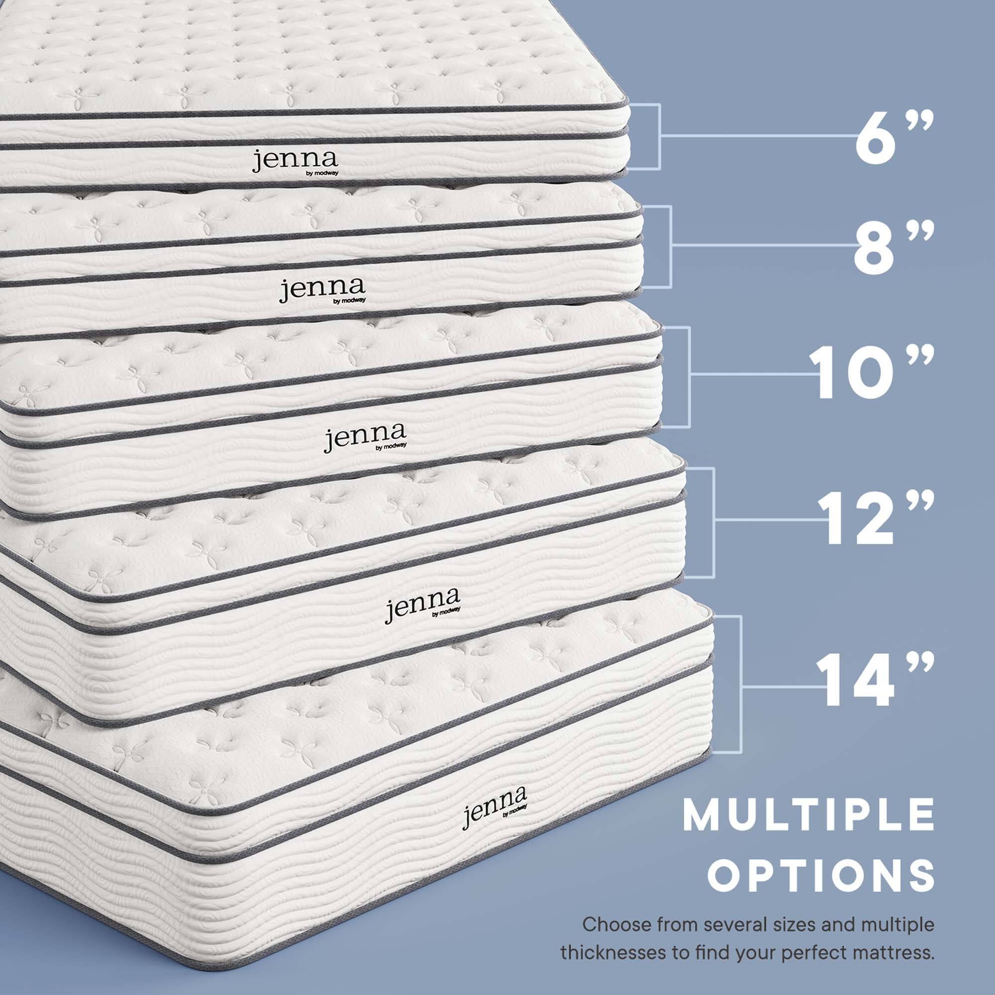 Jenna 12" Innerspring and Foam Twin Mattress by Modway White MOD-7087 ...