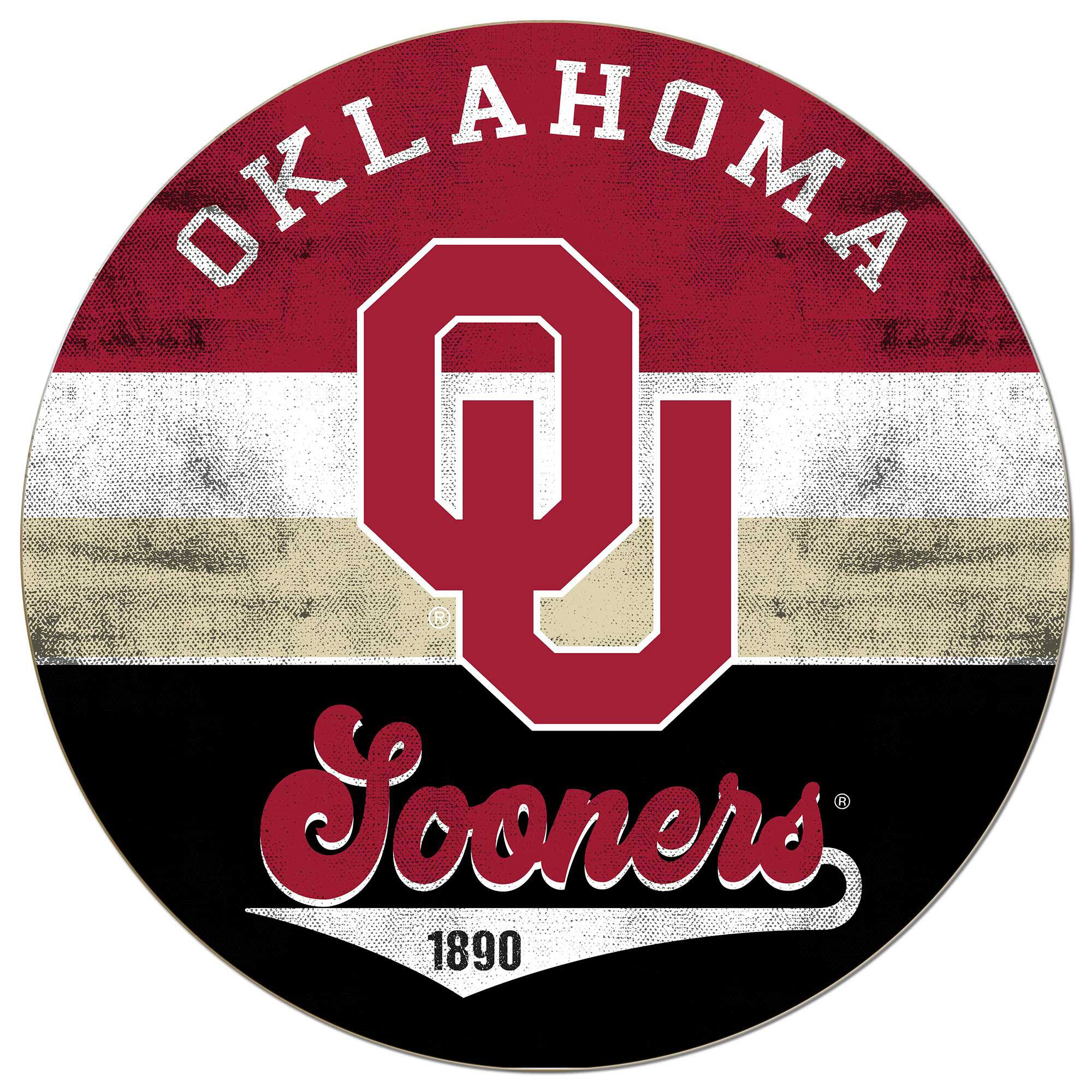 Jardine Oklahoma Sooners 20'' x 20'' Retro Logo Circle Sign Red 4939662 ...