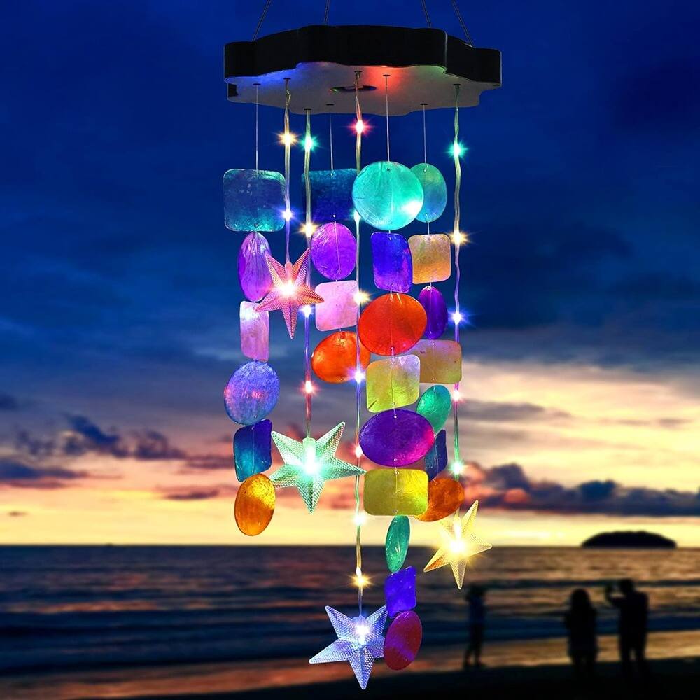 PARKER SLATER Solar Decorative Lights Outdoor, Colorful Shells Lights Gifts for Mom Grandma ...
