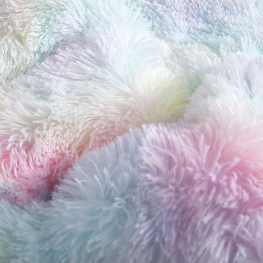 Comfort Essence Faux Plush Comforter Set Fluffy Fuzzy Shaggy Bedding ...