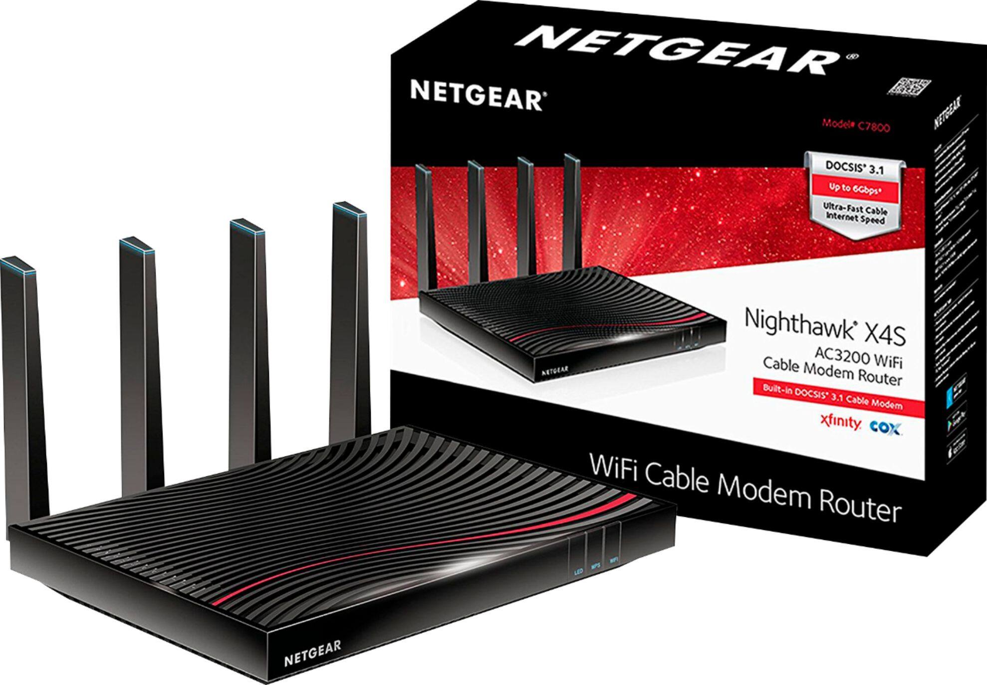 NETGEAR Nighthawk X4S Dual Band AC3200 Router with 32 x 8 DOCSIS 3.1 ...