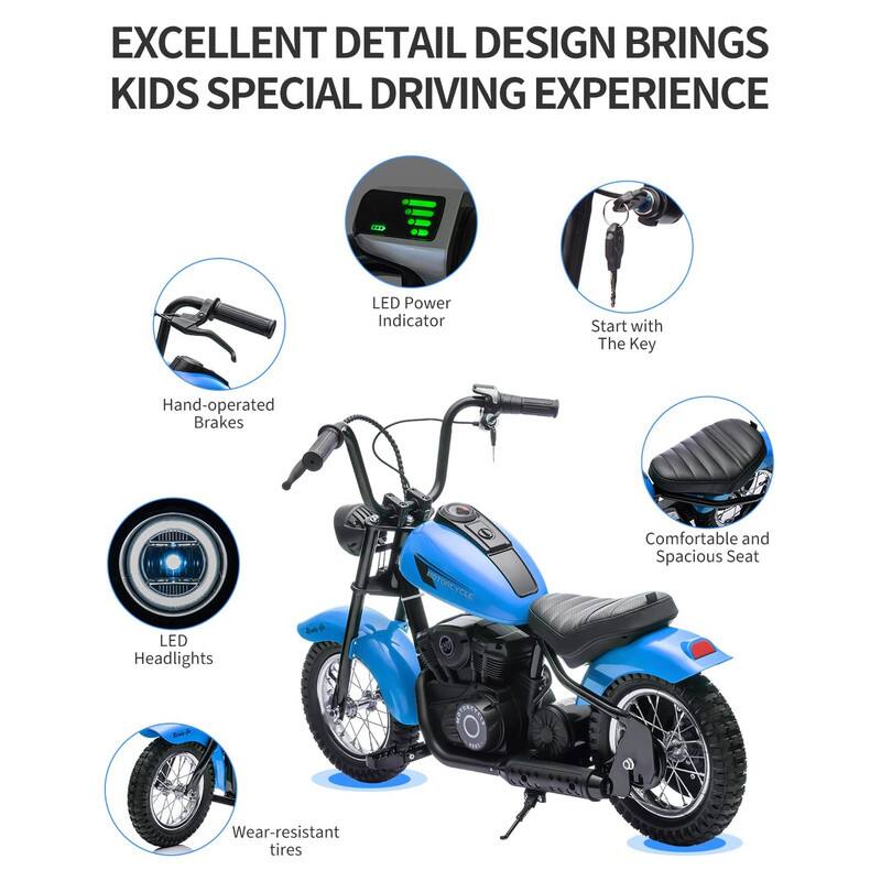 GARVEE 24V Electric Dirt Bike for Youth, 250W Motor, Two Speed, LED ...