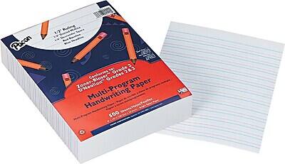 Pacon Pacon® Multi Program Handwriting Paper 8" X 10 1/2", 1/2" Ruling ...