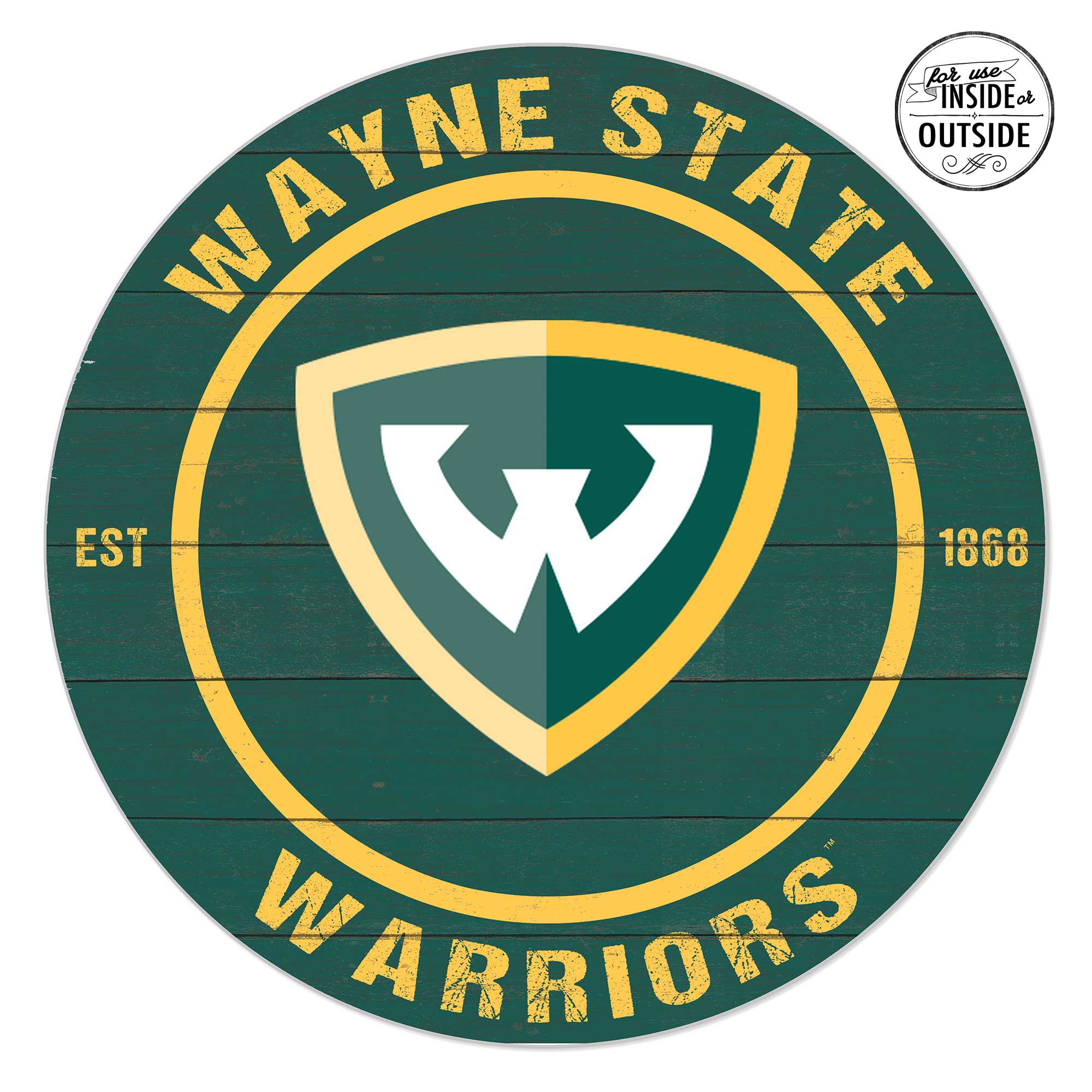 Jardine Wayne State Warriors 20" x 20" Indoor/Outdoor Circle Sign Green ...