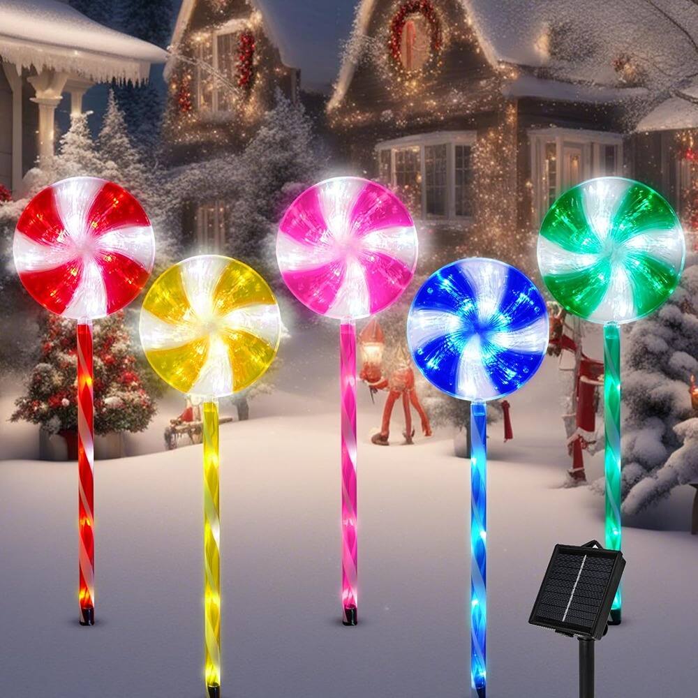 PARKER SLATER Outdoor Christmas Decorations Solar Pathway Lights, Set ...