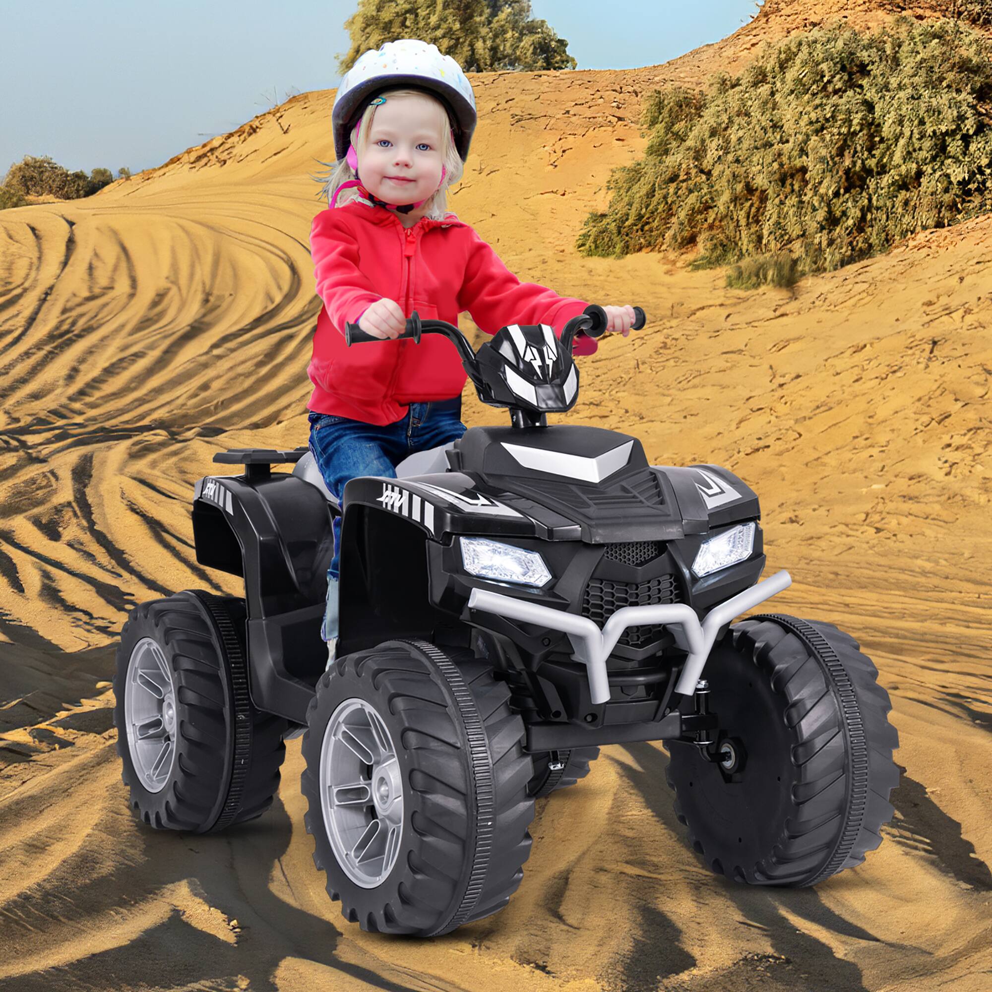 Gymax Kids Ride On ATV 24V Battery Powered Electric Vehicle w/ Wireless ...