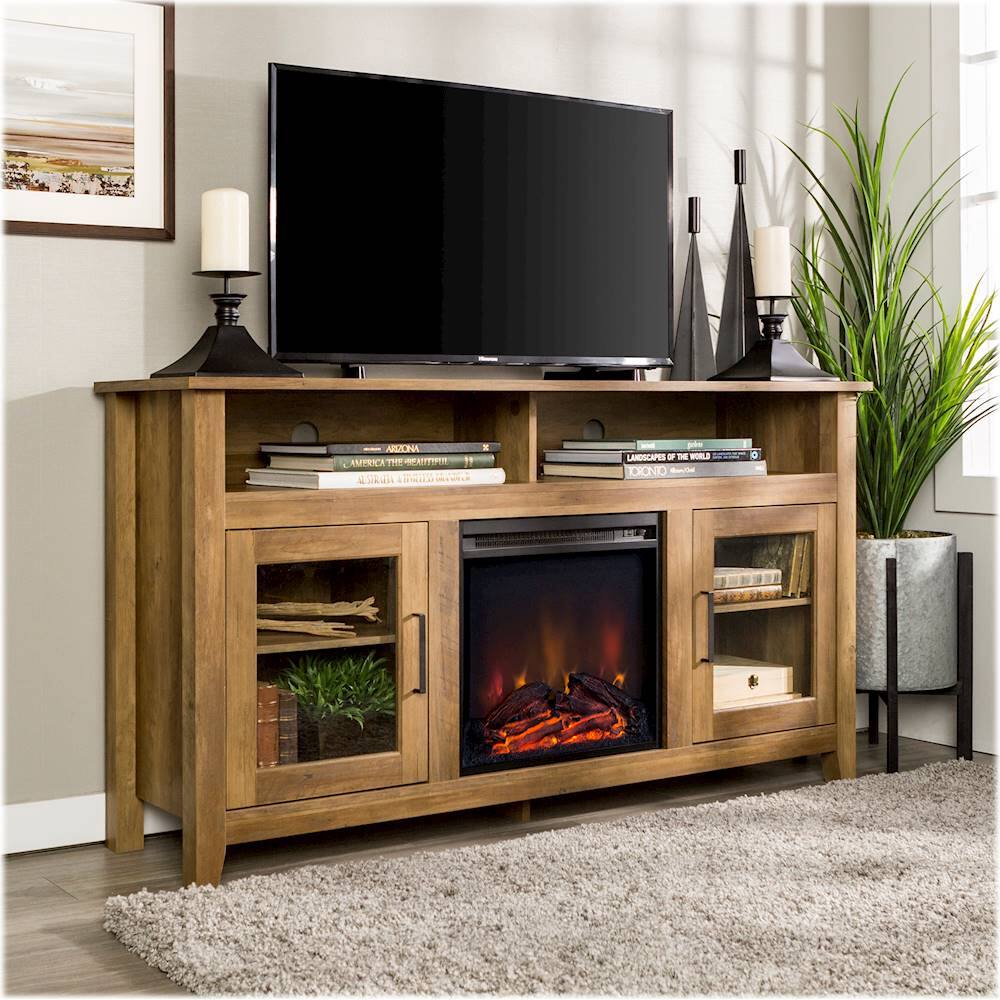 Customer Reviews: Walker Edison Tall Fireplace Cabinet TV Stand for ...