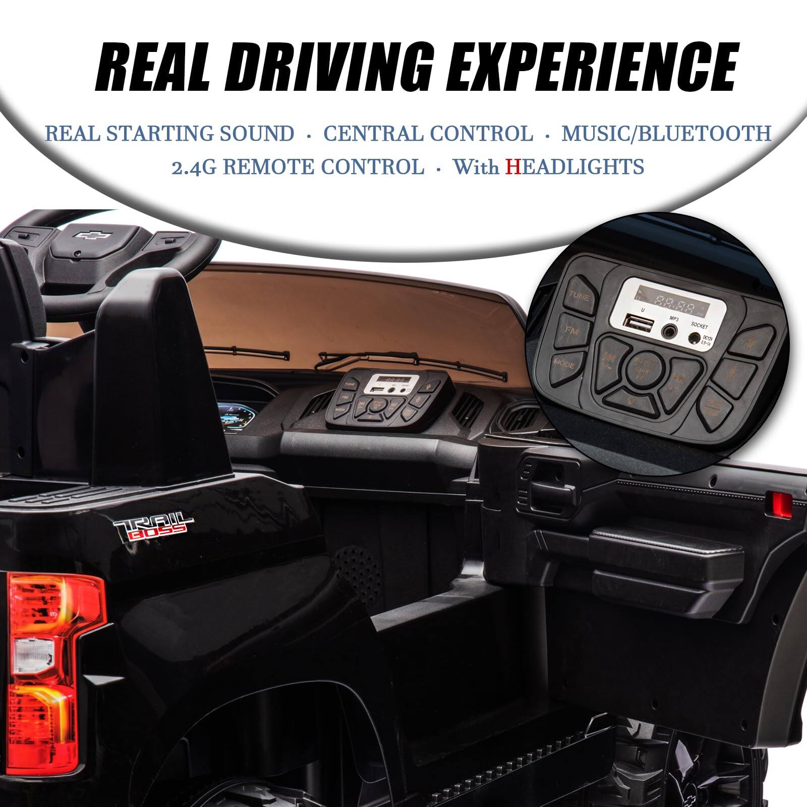 Jojoka 24v 2 Seater Electric Car with Parent Remote Control, 3 Speed ...