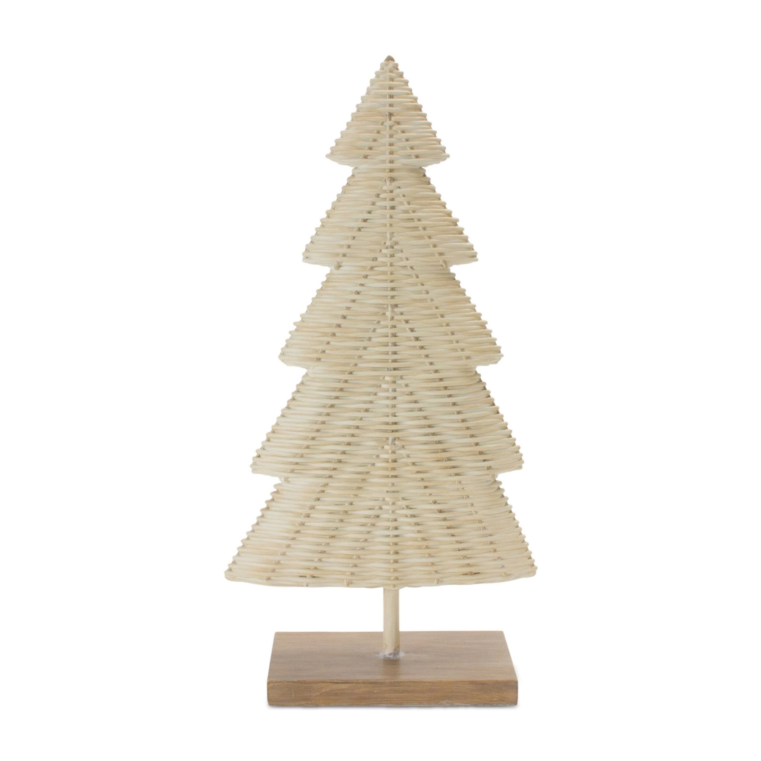 BreeBe Woven Wicker Design Pine Tree (Set of 2) Cream 87635DS - Best Buy