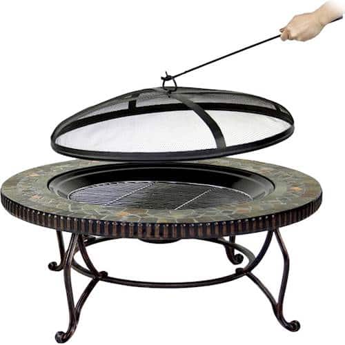 Best Buy: Pleasant Hearth Elizabeth Slate Fire Pit Rubbed Bronze OFW103RI
