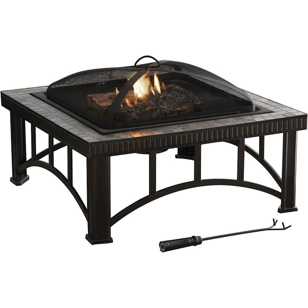 Best Buy: Pleasant Hearth 30" Hampton Slate Top Fire Pit Rubbed Bronze ...