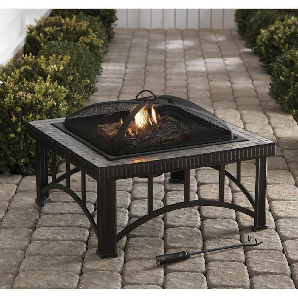 Best Buy: Pleasant Hearth 30" Hampton Slate Top Fire Pit Rubbed Bronze ...