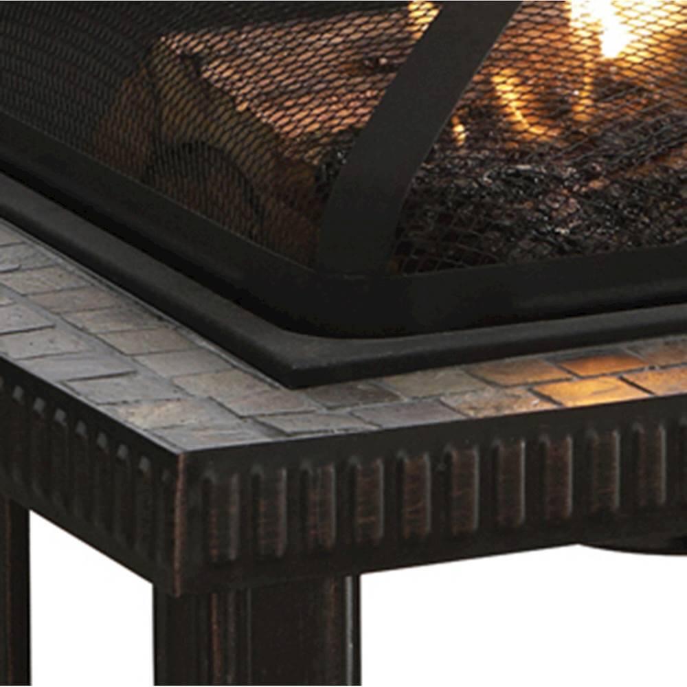 Best Buy: Pleasant Hearth 30" Hampton Slate Top Fire Pit Rubbed Bronze ...