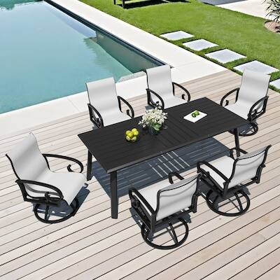 Crestlive Products 7/9/11pc Water Proof All Aluminum Patio Dining Set ...