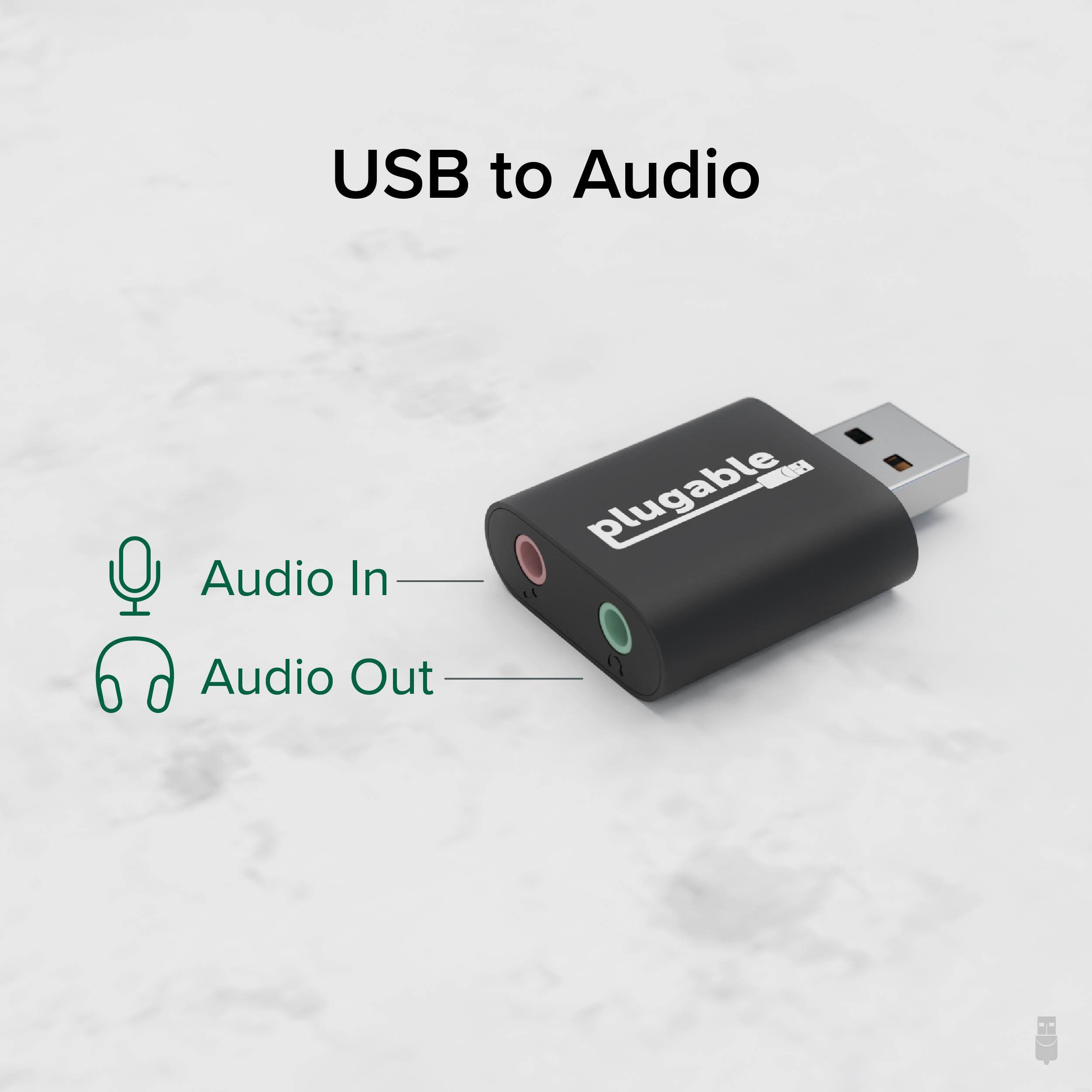 Plugable USB Audio Adapter Mini Sound Card w/ 3.5mm Headphone ...