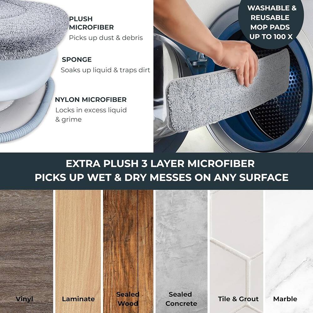 Schertz SPRAY 250 Multi Surface Spray Mop Refillable Bottle, Washable ...