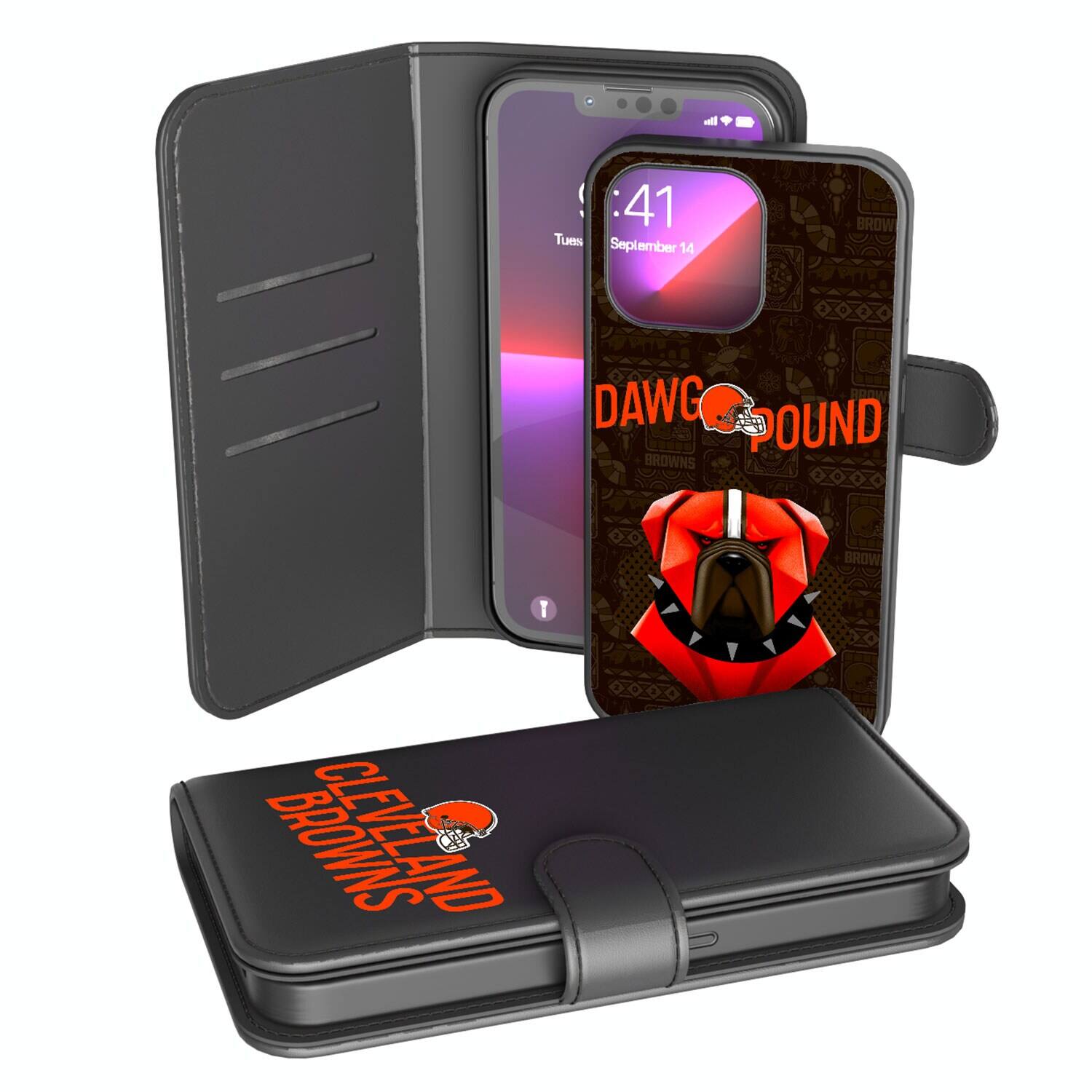 Keyscaper NFL Cleveland Browns iPhone Wallet Case 14 Pro Black ...