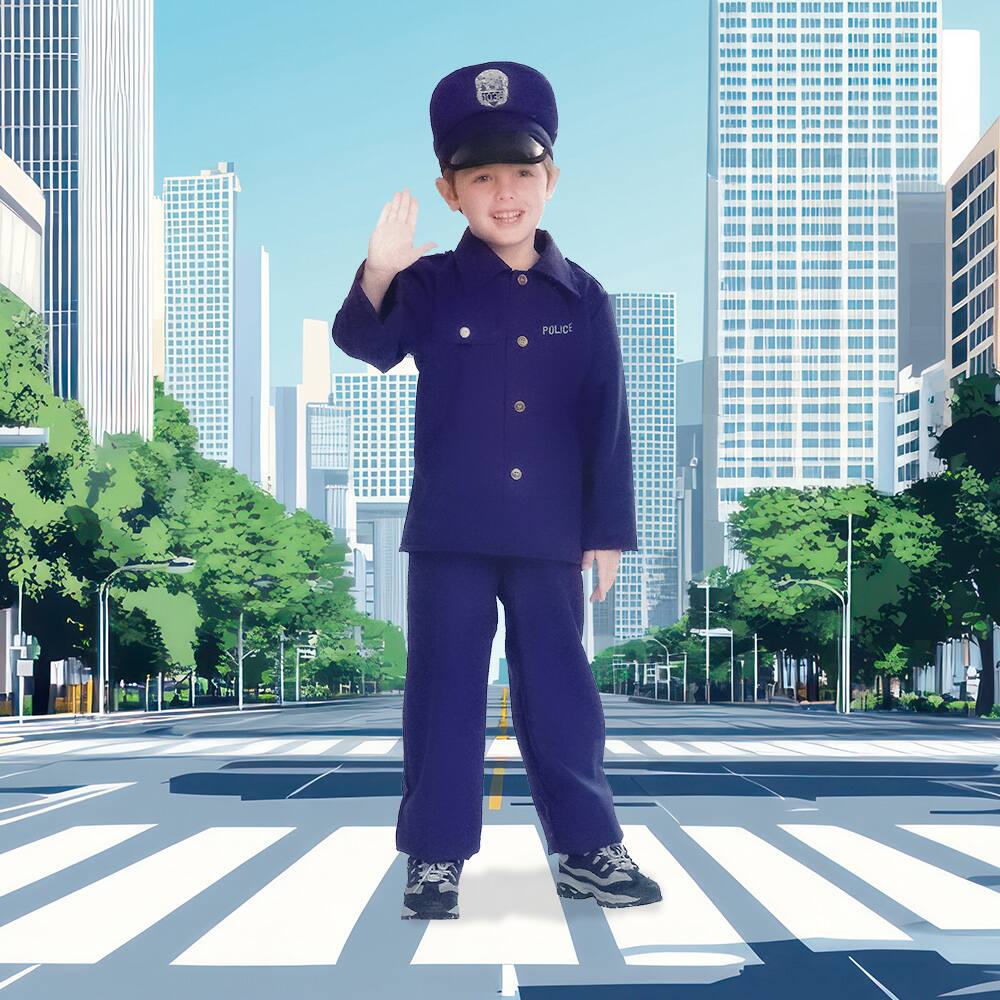 Northlight Navy and Gold Police Officer Boy Child Halloween Costume ...