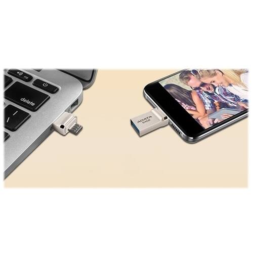 Best Buy: ADATA 64GB USB-C, Micro USB Flash Drive Golden AUC360-64G-RGD