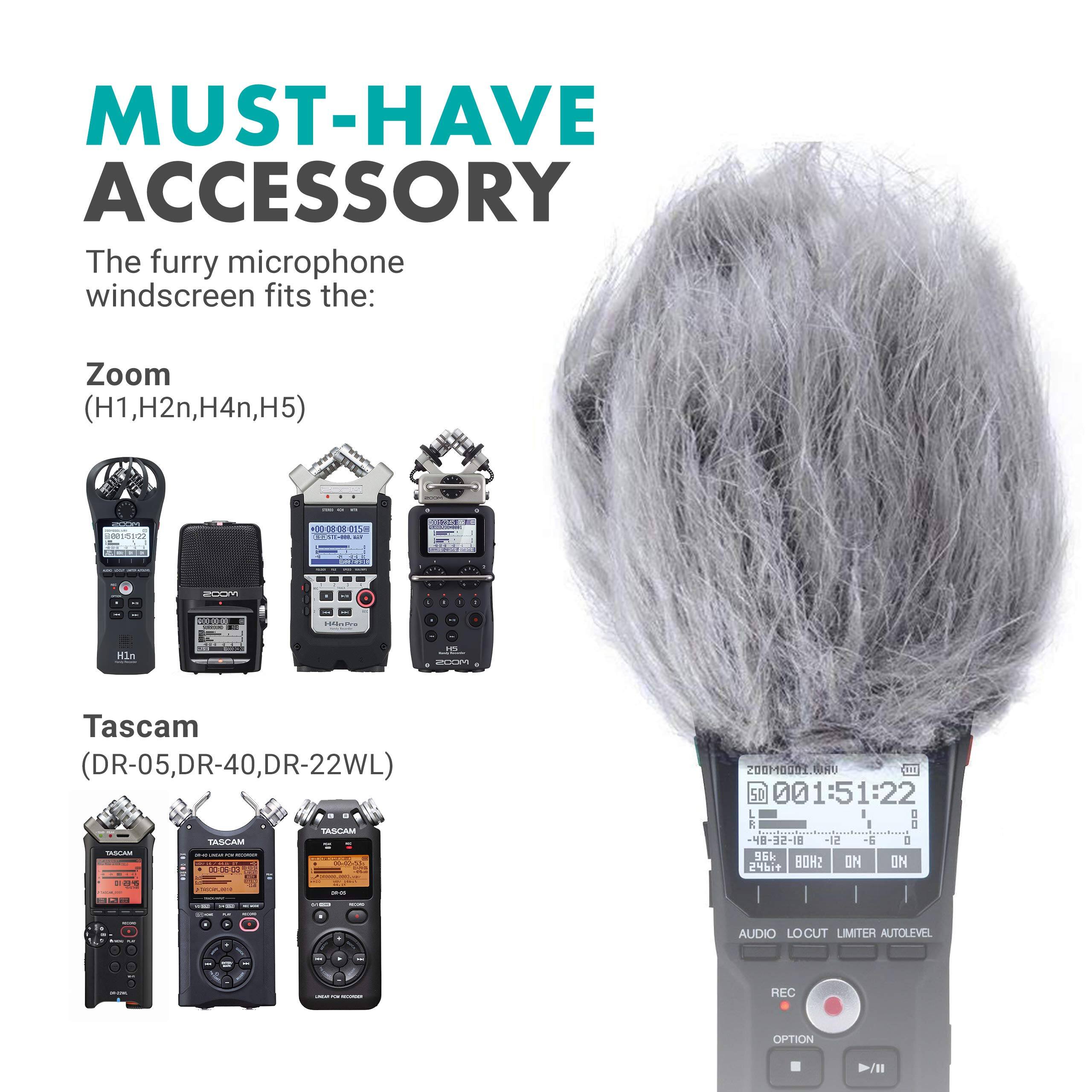 MOVO WS2 Furry Outdoor Microphone Windscreen Muff for Medium ...