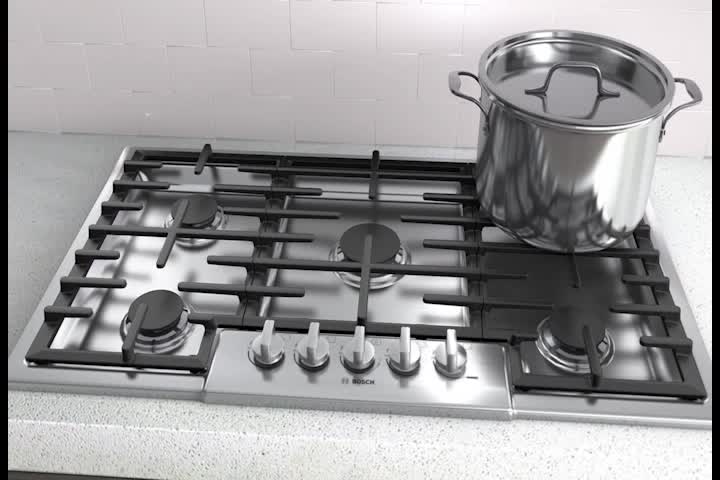 Bosch 800 Series 30" Built-In Gas Cooktop with 5 burners Silver ...