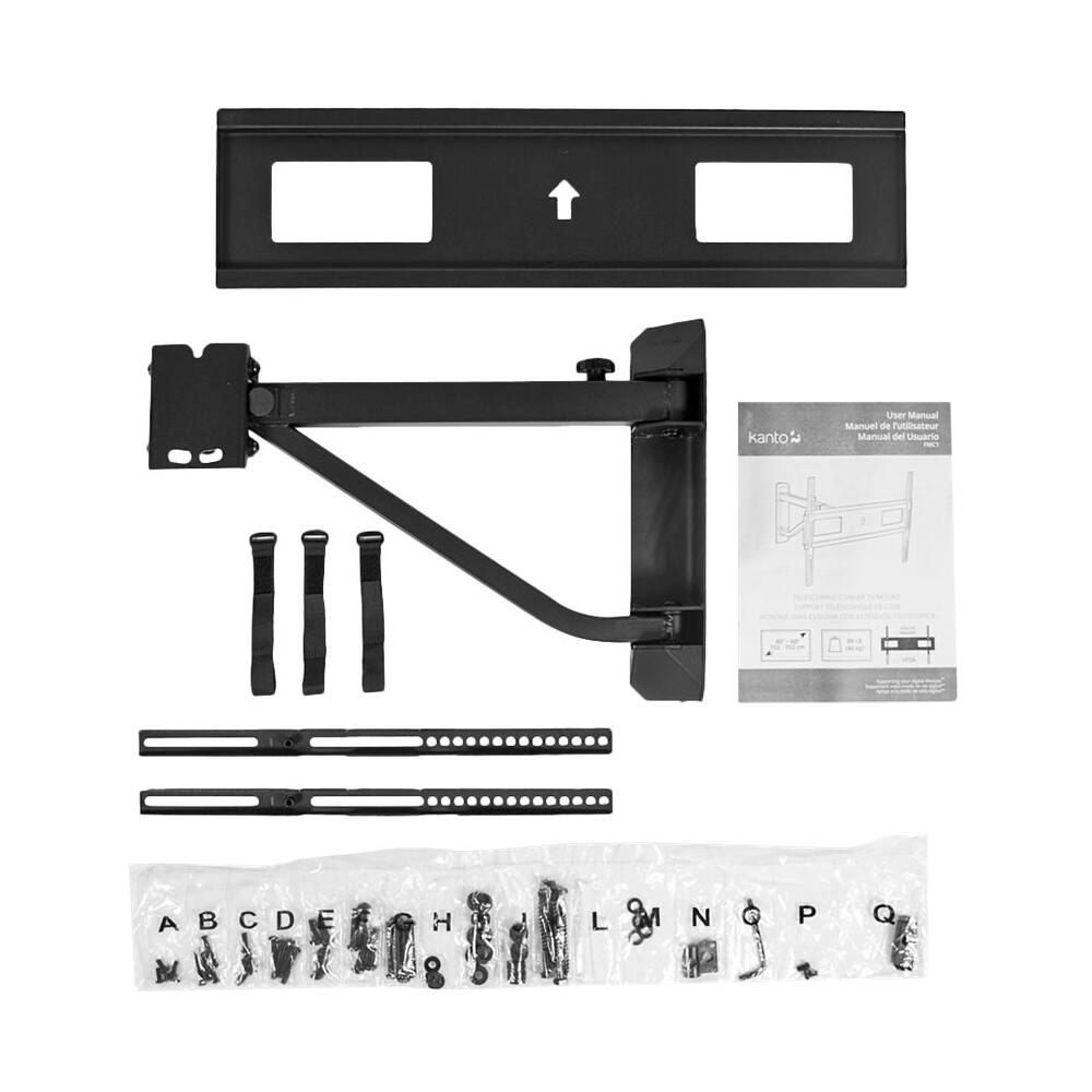 Kanto Corner TV Wall Mount for Most 40" 60" TVs Extends 29.8" Black ...