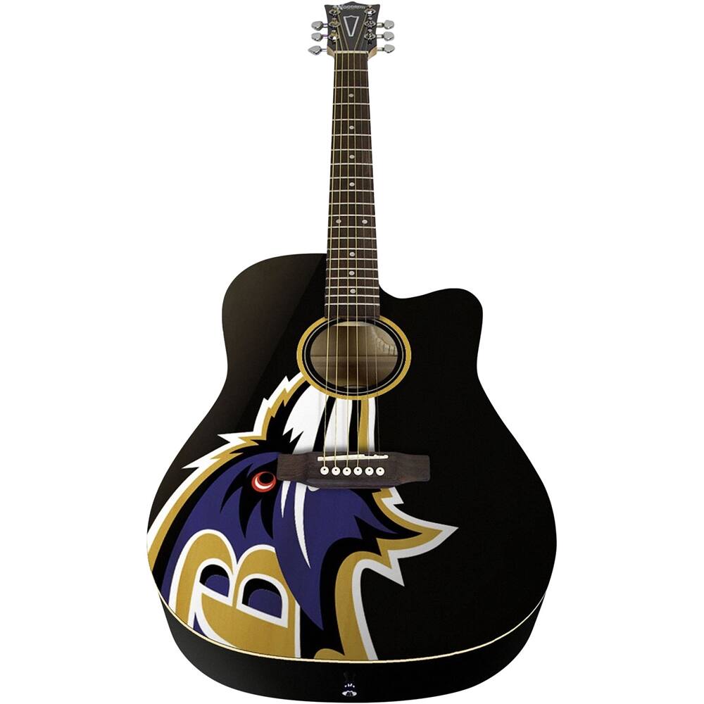 Best Buy: Woodrow Dreadnought-Cutaway Acoustic Guitar Black ACNFL03