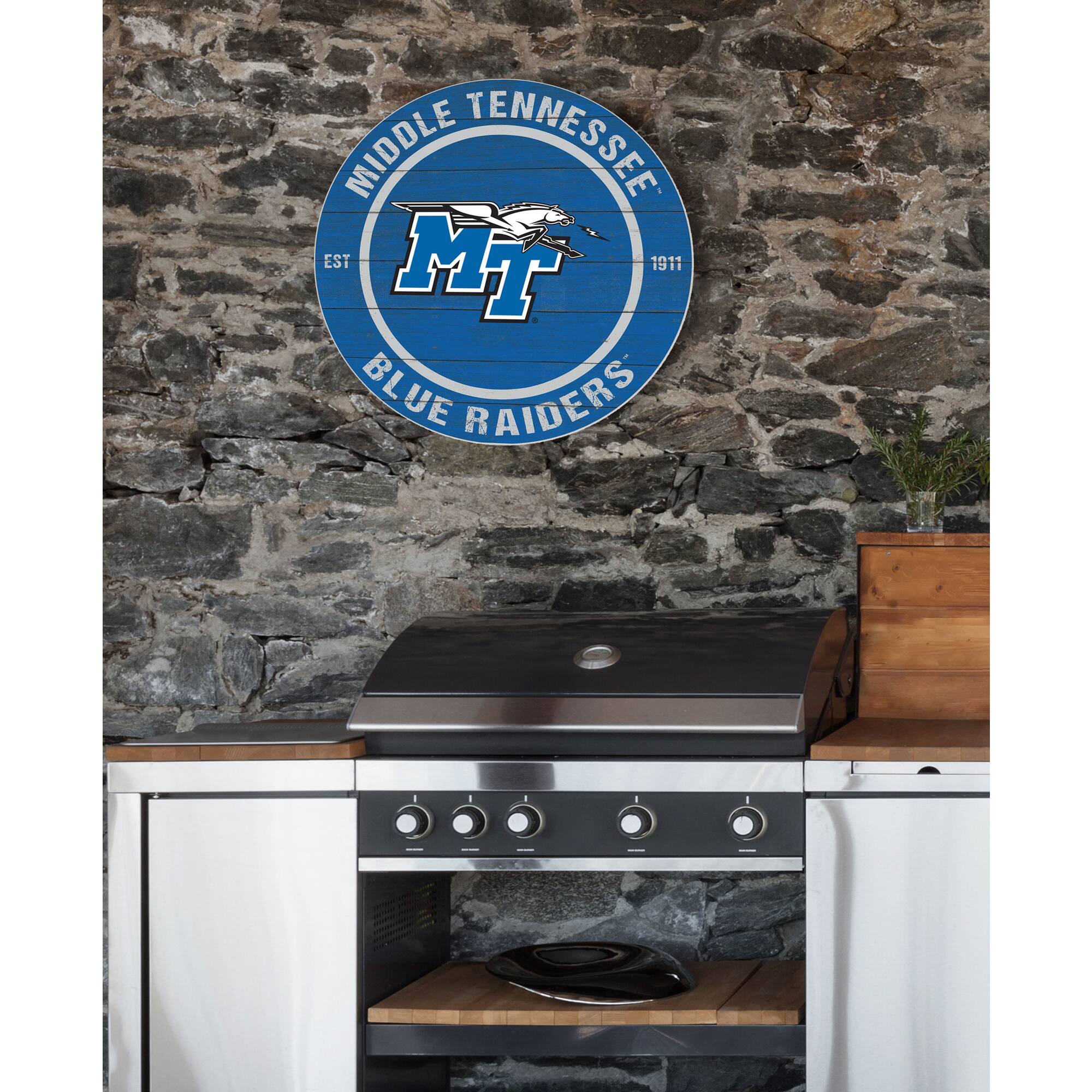 Jardine MTSU Blue Raiders 20'' x 20'' Indoor/Outdoor Circle Sign Royal ...