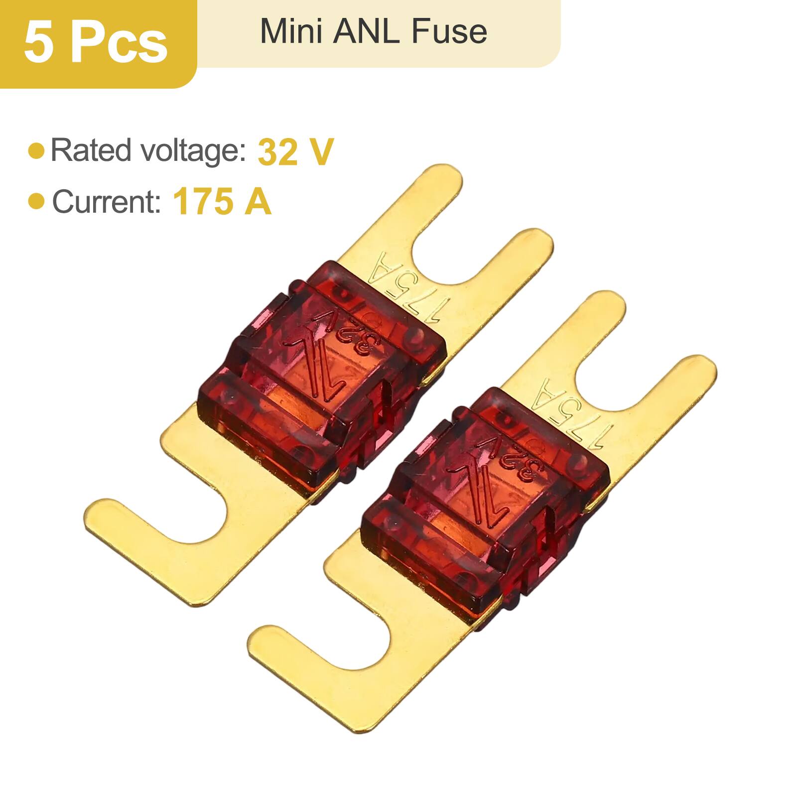 Unique Bargains 5pcs 175A 32V Mini ANL Fuse Blade Type for Automotive ...