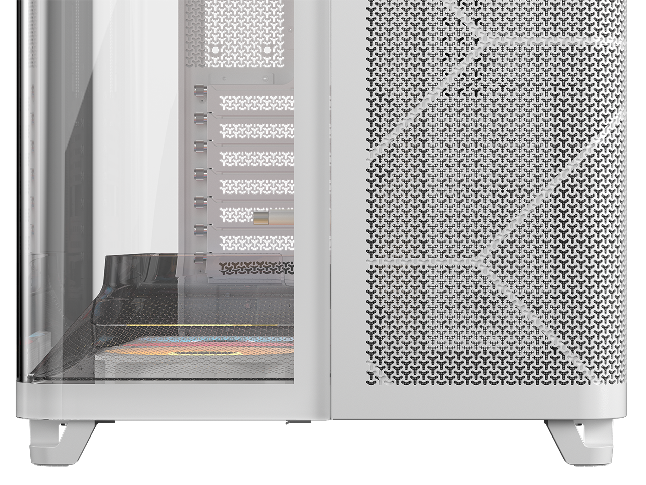 CORSAIR AIR 5400 RS R ARGB Triple Chamber Mid Tower Case White, 3x Pre ...