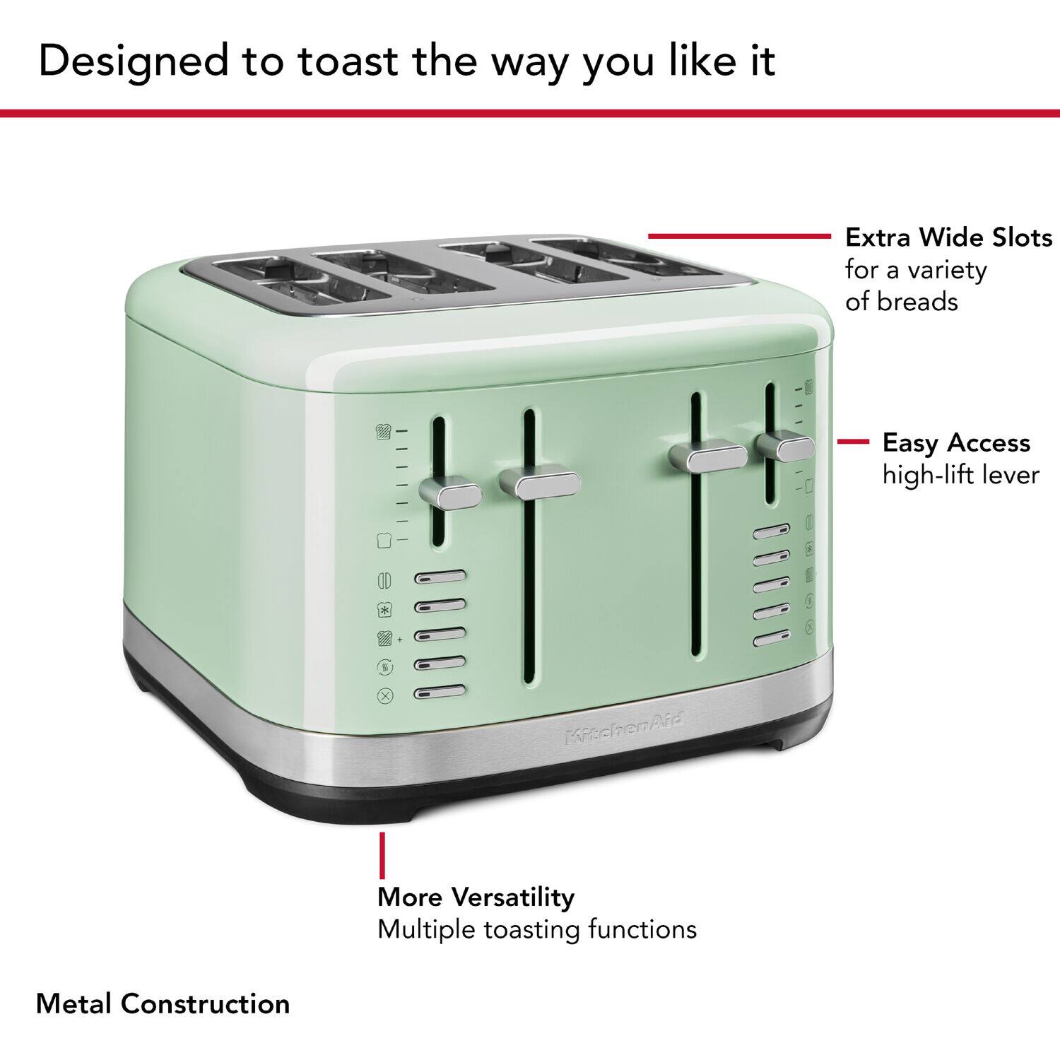 KitchenAid 4 Slice Programmable Toaster Pistachio KMT4109PT - Best Buy